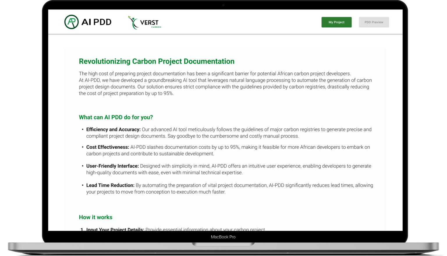 AI PDD Tool - Verst Carbon
